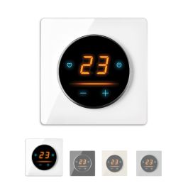 Raumthermostat OneKeyElectro 25 WIFI Touch mit Garda Glass-Abdeckrahme - weiß